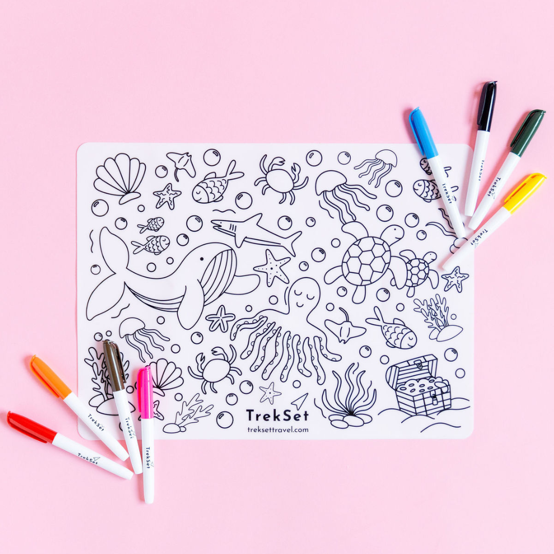 Reusable Coloring Mat and Dry Erase Marker Sets – TrekSet